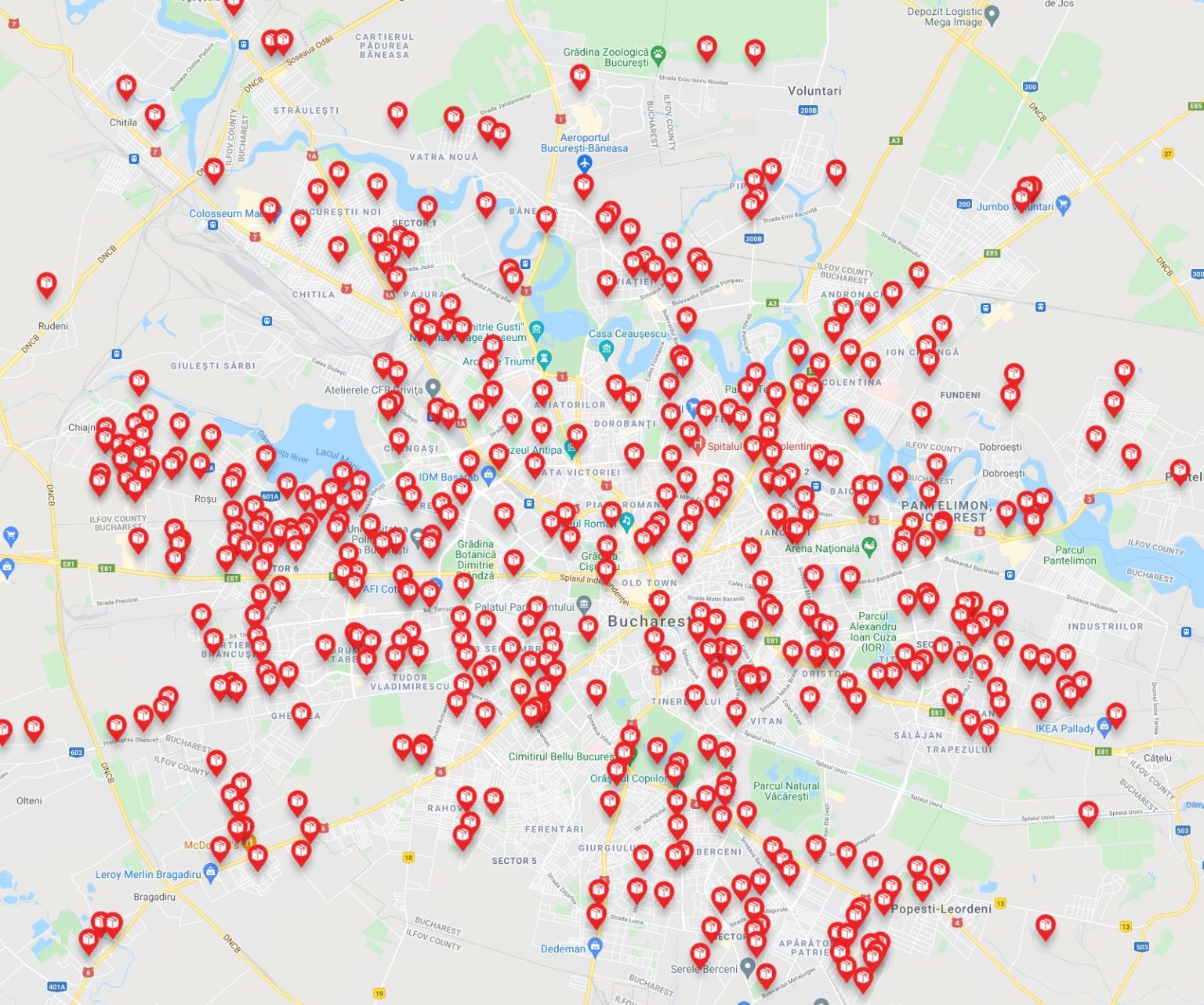 Harta easybox Romania – locatii Sameday in platforma woot